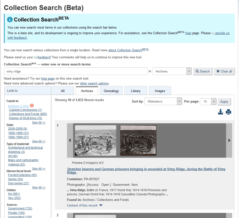 A new way to search the Library and Archives Canada collections ...